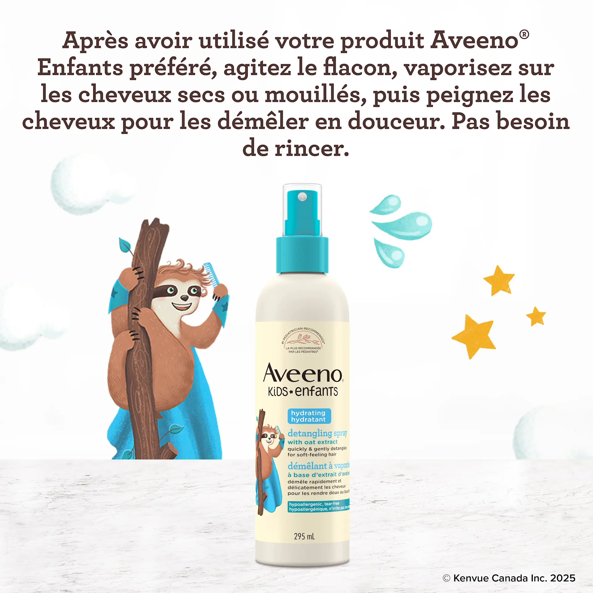 Vaporisateur démêlant et hydratant pour cheveux pour enfants | AVEENO®