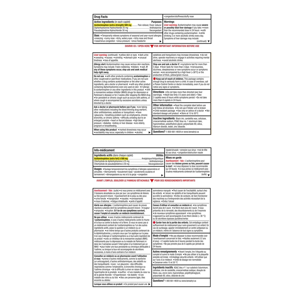 Extra Strength Total Allergy & Sinus Caplets | BENADRYL®