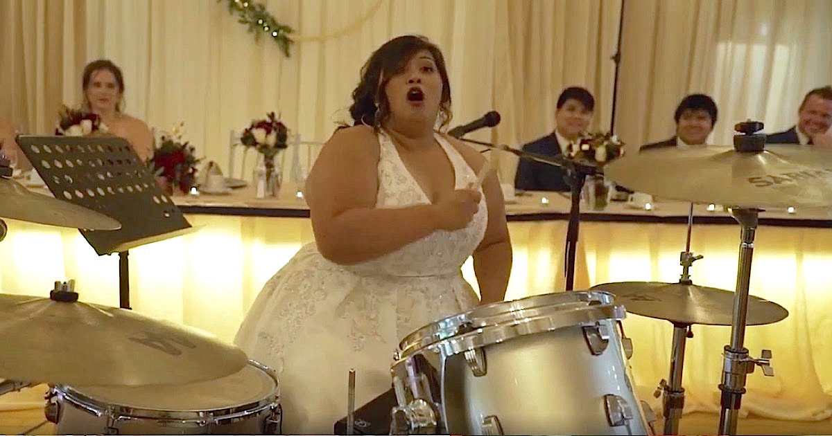 Bride Takes Seat At Drum Kit During Wedding And Unleashes Incredible ...