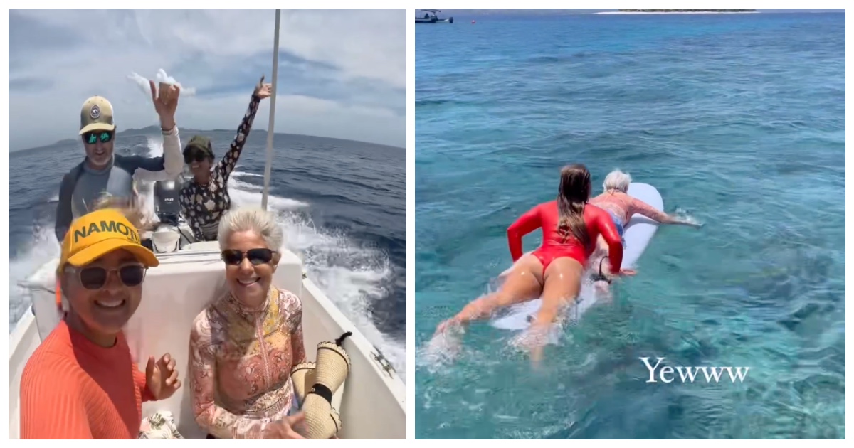 80-Year-Old Grandmother Learns How To Surf From Her Granddaughter ...