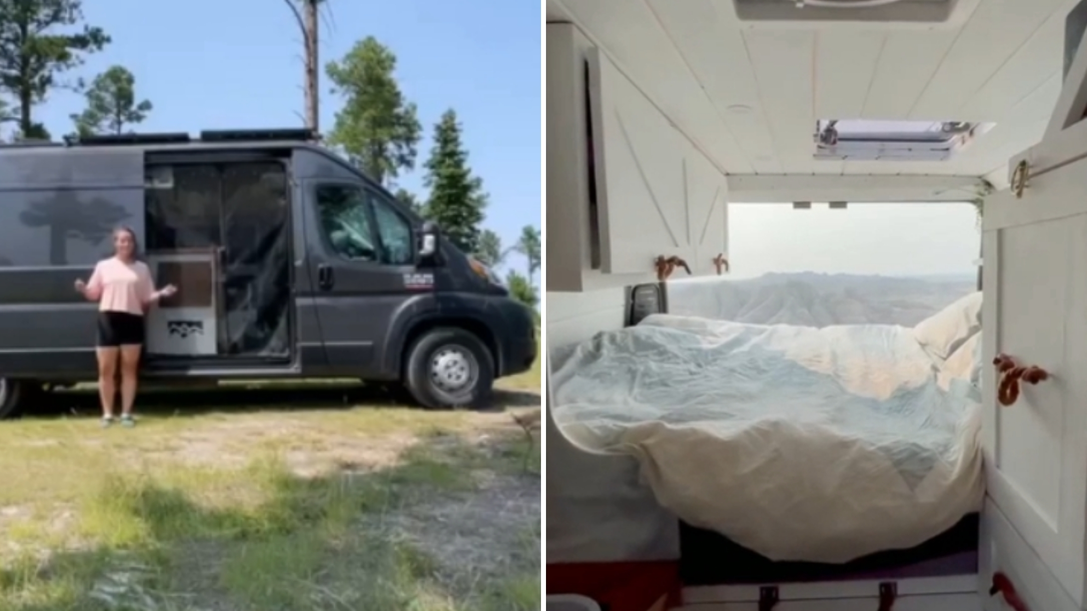 Young Couple Turns Van Into Dream Home By Watching Videos And Cuts ...