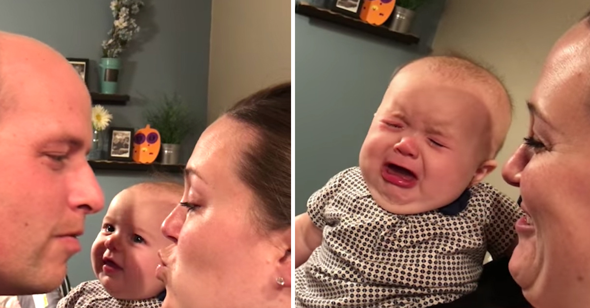 Jealous Baby Hysterically Cries When Her Parents Kiss Each Other In ...