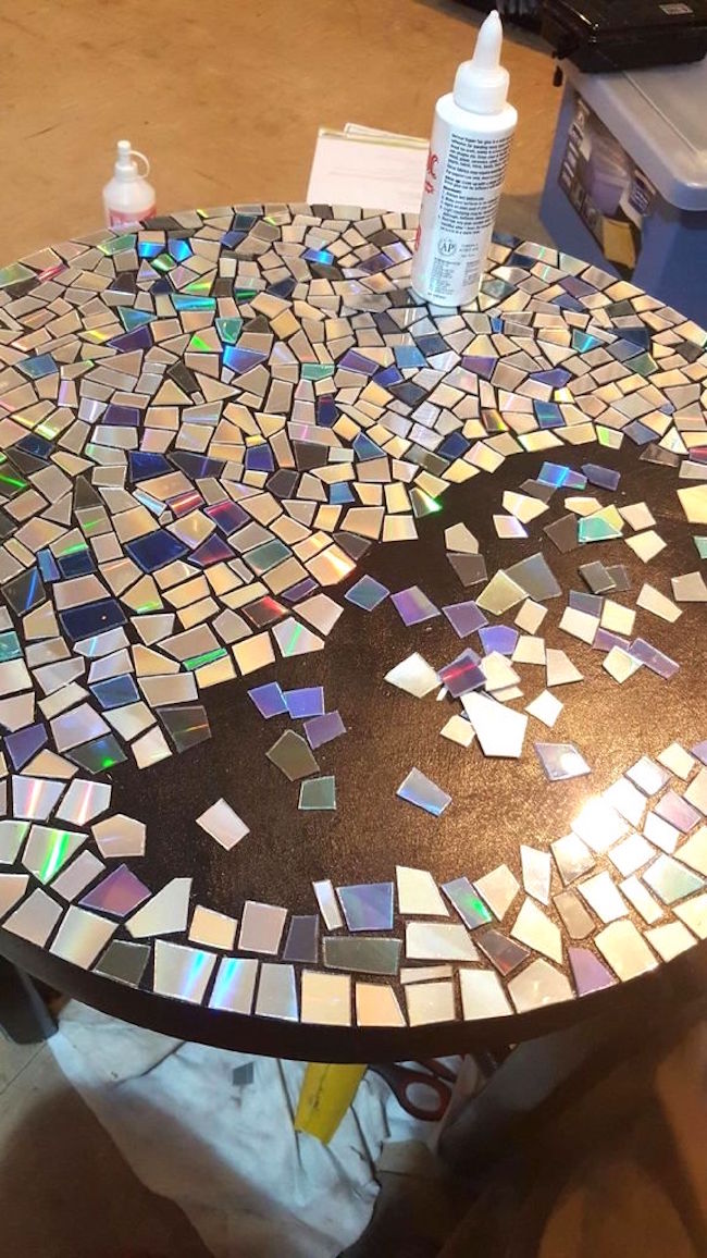 He Cuts His Old CD Collection Into Pieces. Then He Grabs The Glue ...