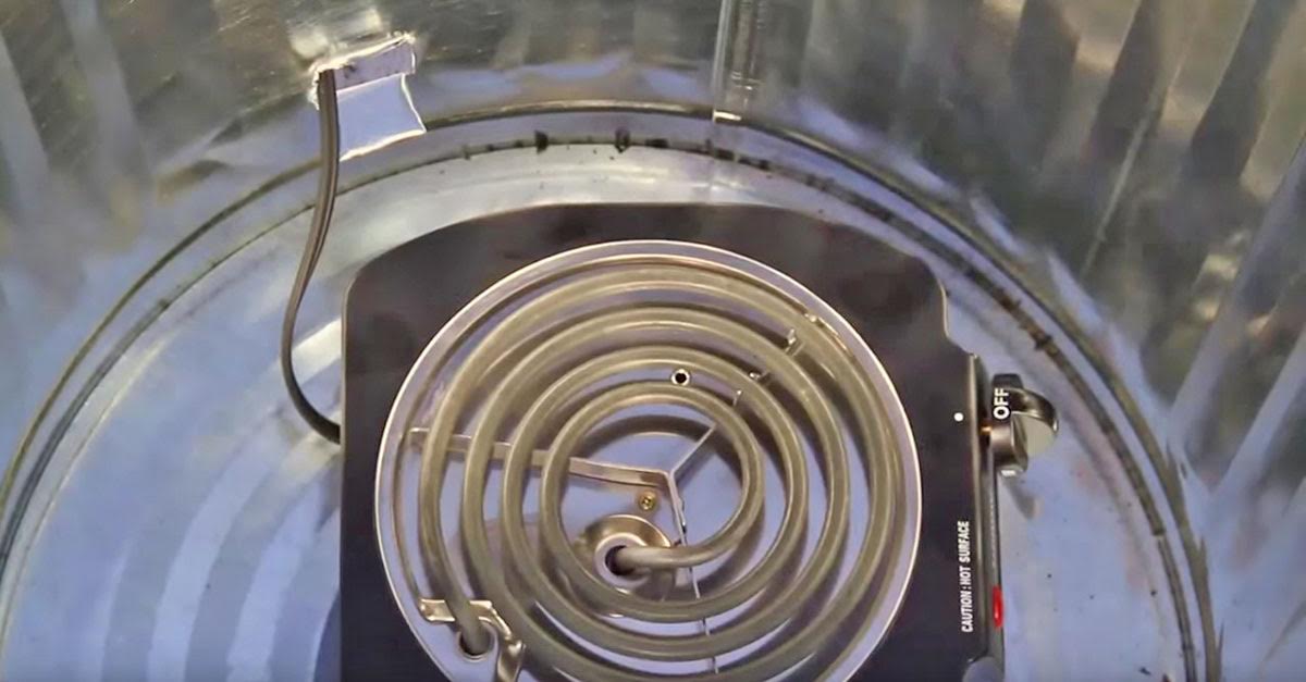 He Puts A Hot Plate Inside A Trash Can. What He Makes? Brilliant For ...