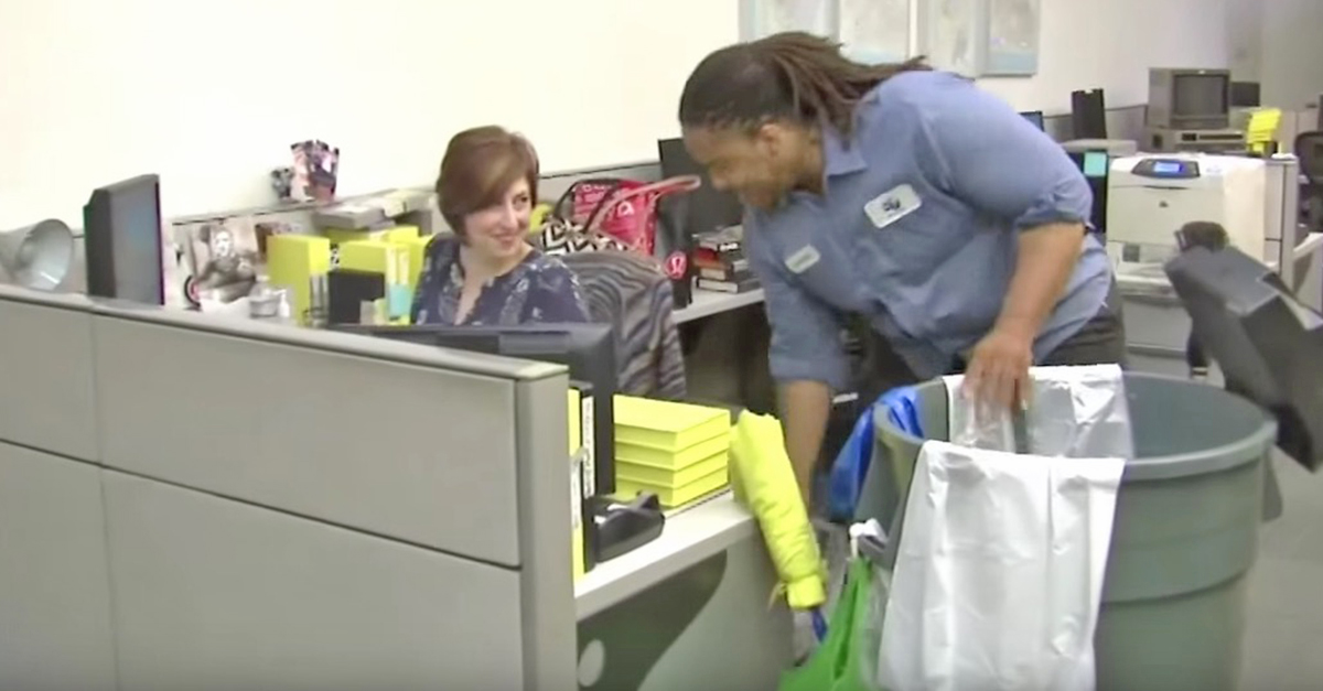 Janitor Collects Her Trash. Then She Hears THIS Come Out Of His Mouth ...