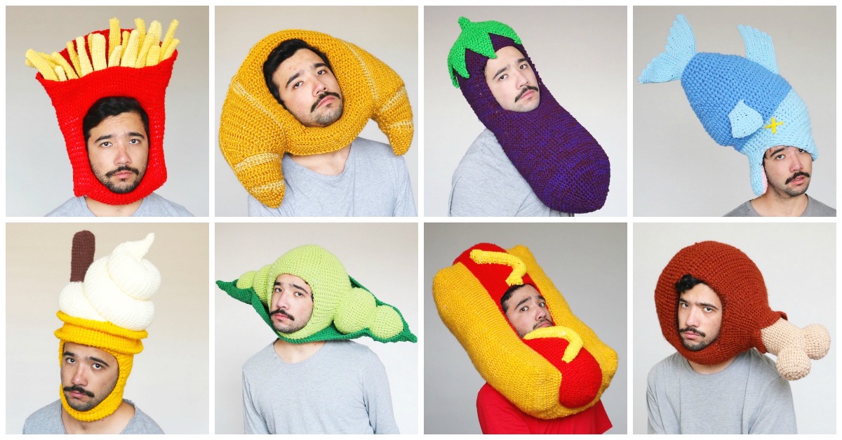 Funny Artist Spreads Laughter With His Unique Crocheted Hats ...