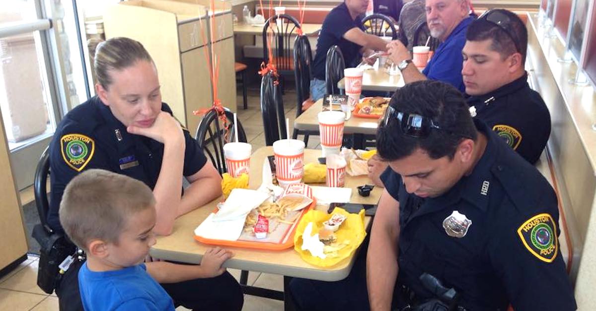 Young Boy Walks Up To A Police Officer In A Restaurant... What The Cop ...