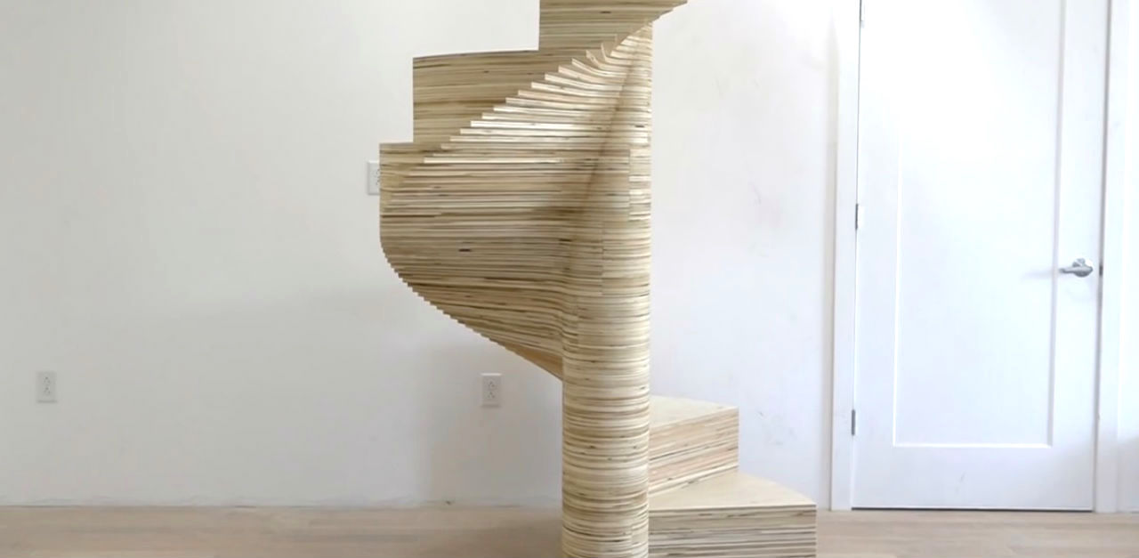 Carpenter Creates A Stunning DIY Spiral Staircase In His Home Using ...