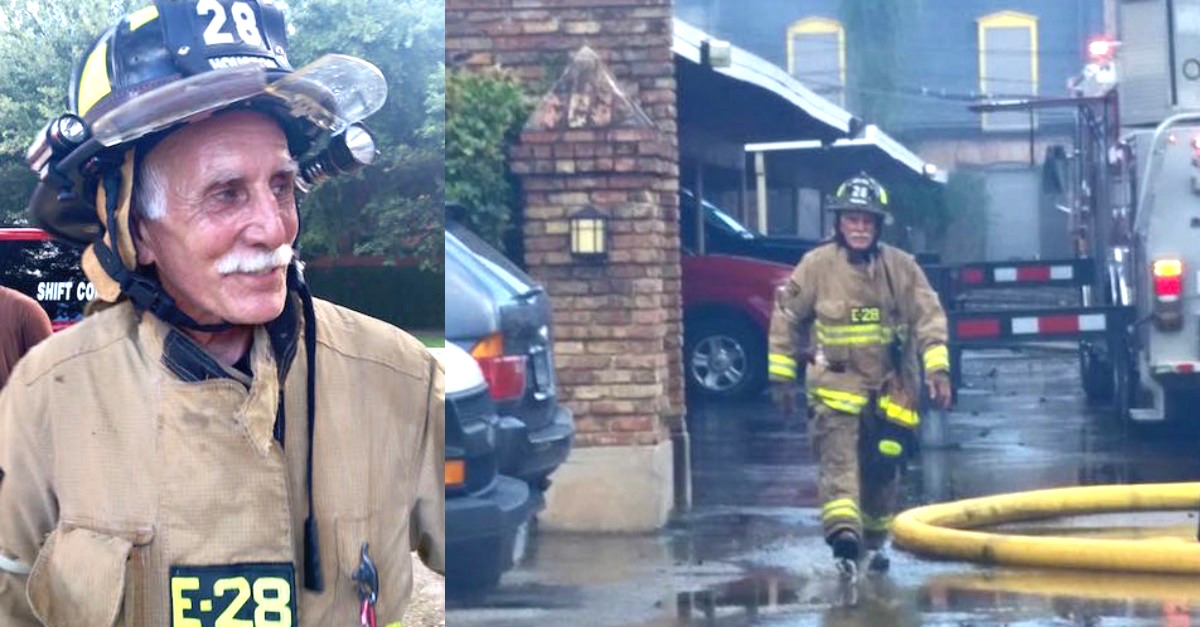 Retired Hero Firefighter Springs Into Action When He Hears His Friends ...