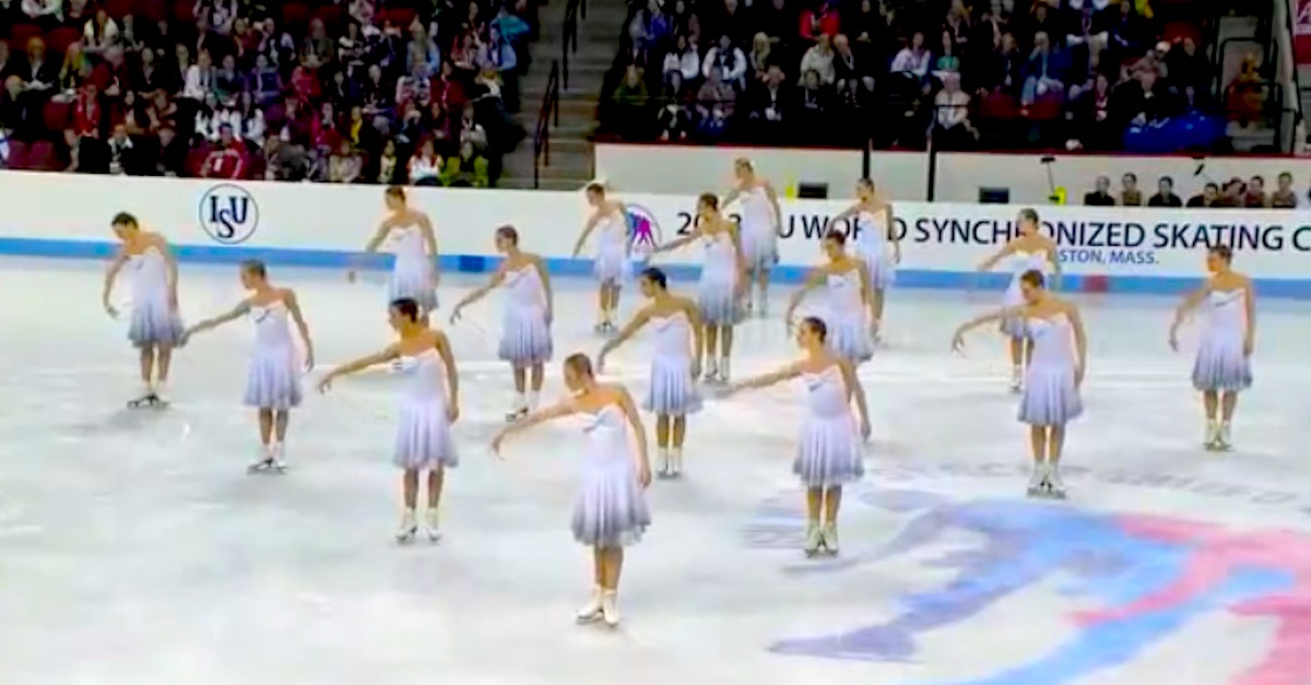 16 Skaters Perform Captivating Routine On Ice | LittleThings.com