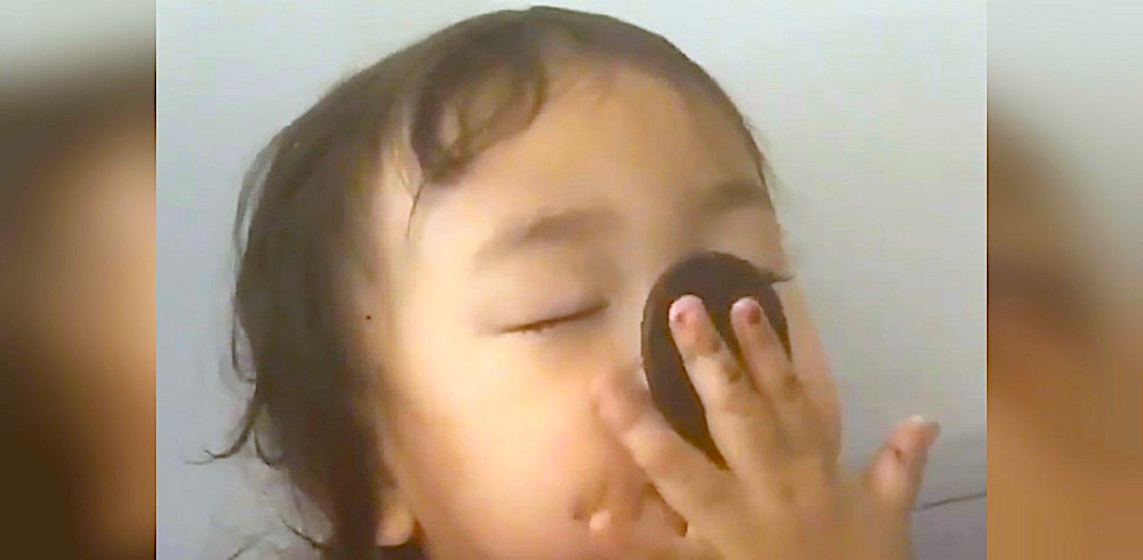 Toddler Fights Sleep To Keep Eating Oreos | LittleThings.com