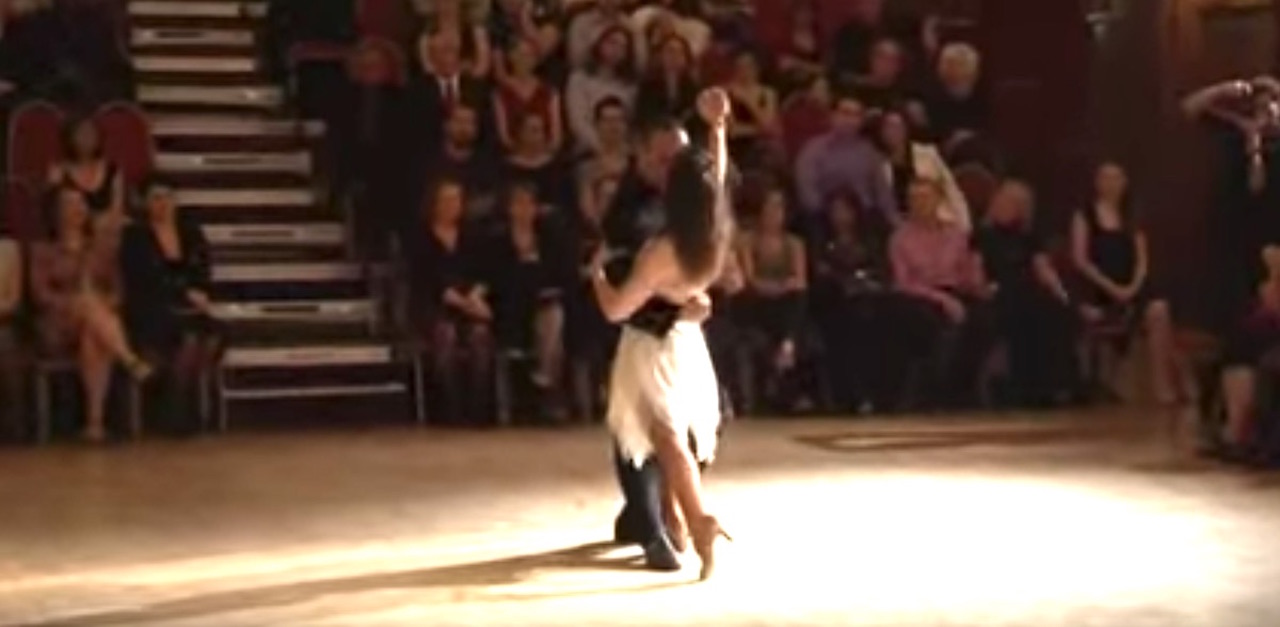Pair Of Dancers Embrace In Silence. But When The Music Starts? Look ...