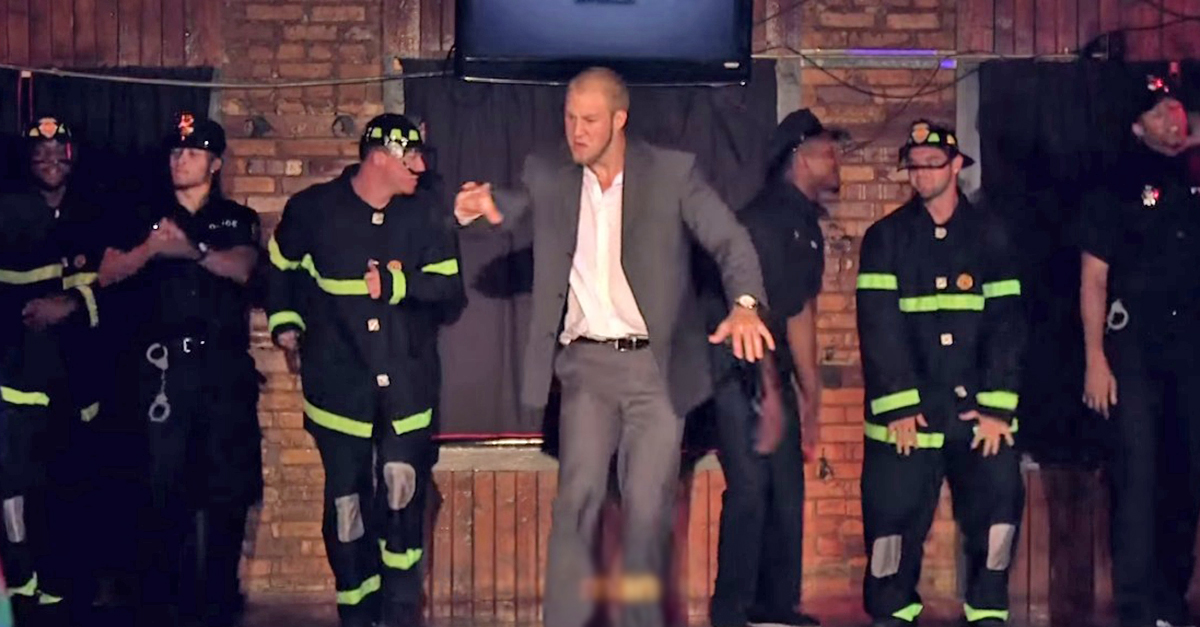 7 Cops And Firemen Line Up On Stage, But See The Guy In The Middle ...