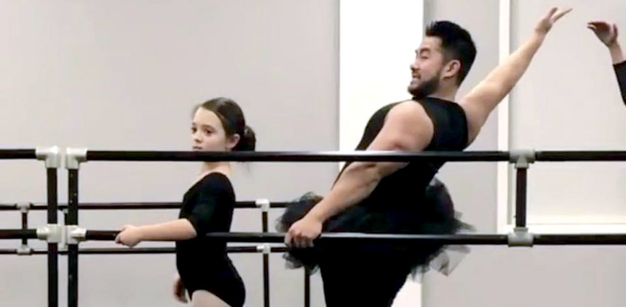 Buff Dad Puts On Tutu And Joins Daughter In Ballet Class | LittleThings.com