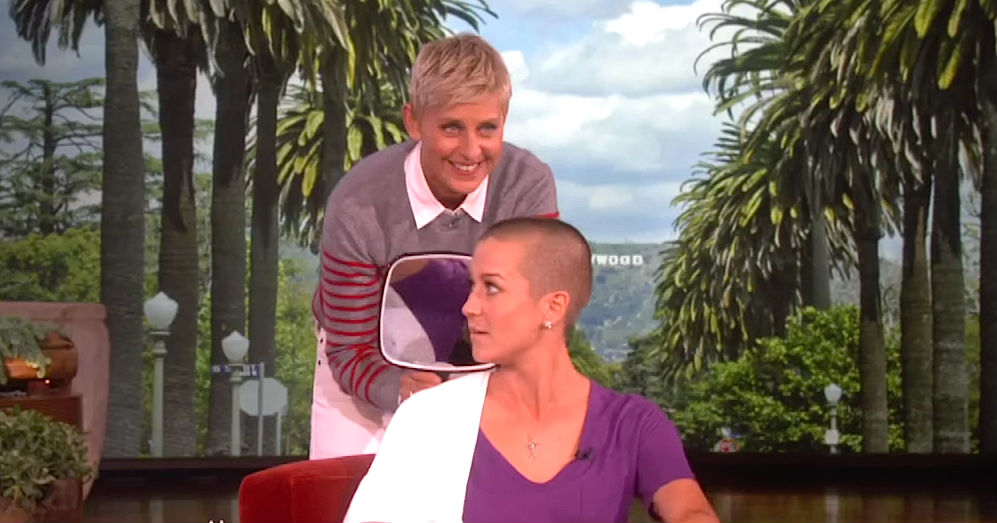 She Lets Ellen Shave Her Head. But When She Looks In The Mirror, She ...