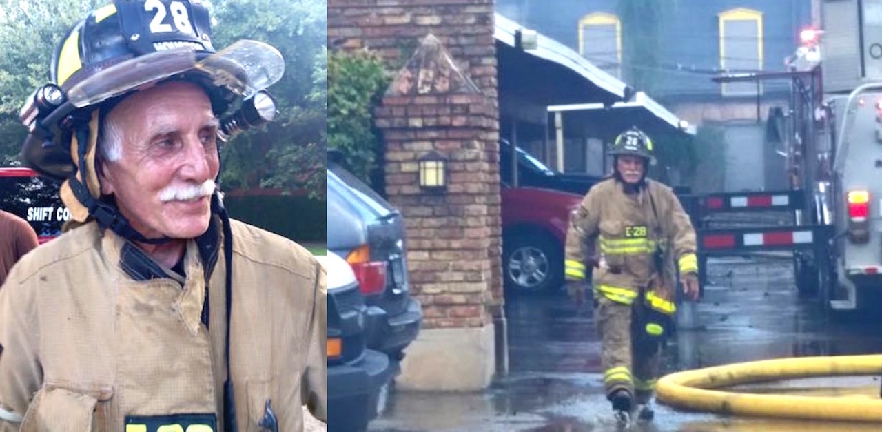 Retired Hero Firefighter Springs Into Action When He Hears His Friends ...