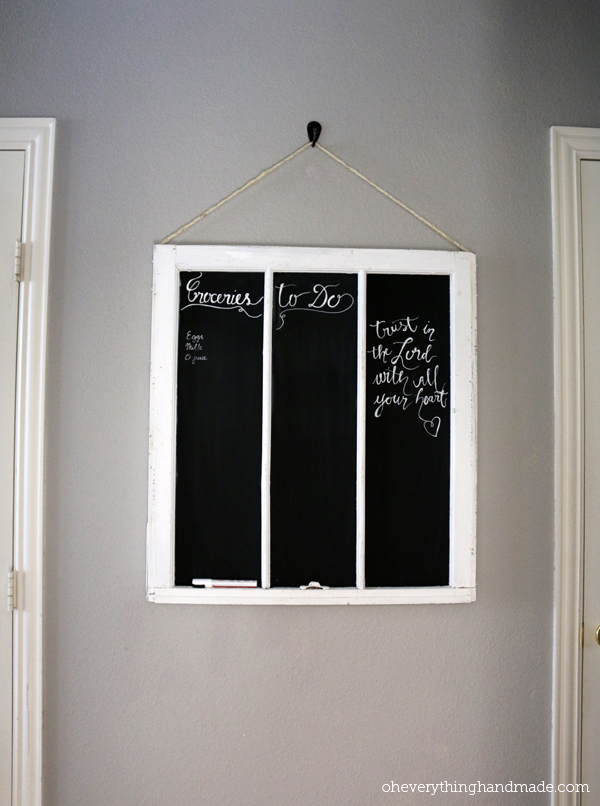 Upcycle A Rustic Window Frame Into a Chalkboard - Fun DIY ...