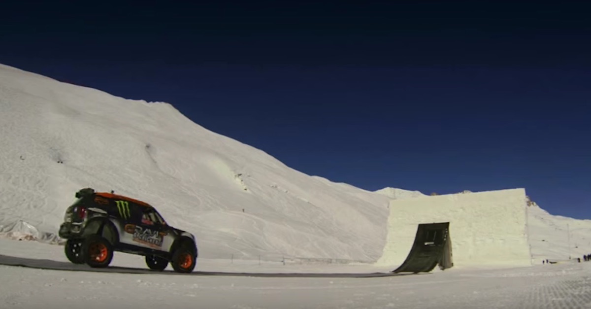 Driver Charges Toward Giant Wall Of Snow... But When His Car Does THIS ...