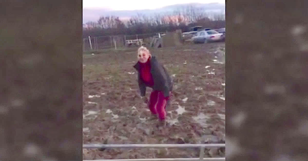Girl Stuck In Mud