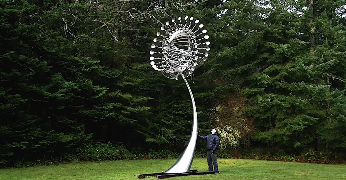 He Stands Underneath A Strange Metal Sculpture. Now Watch What Happens ...