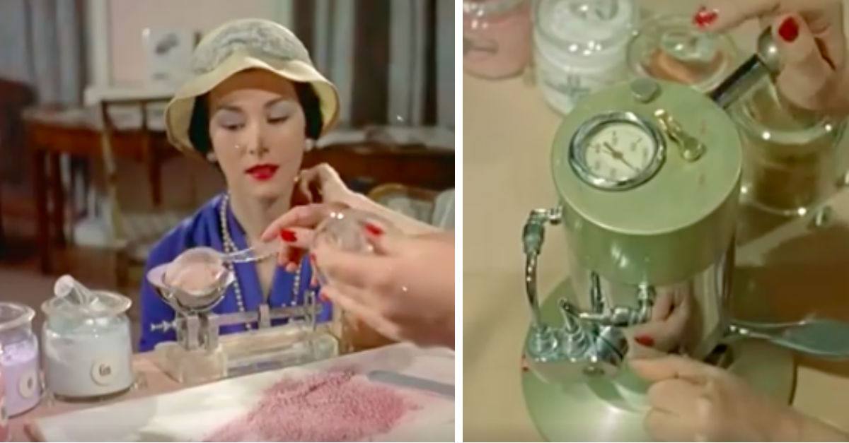 Vintage Makeup Footage Shows A Combination Of Colors Forming A Woman's ...
