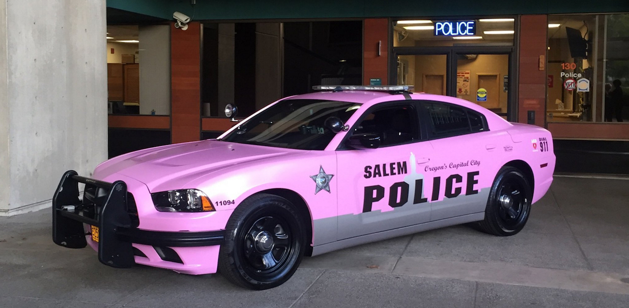 Local Police Unveil Pink Cop Car To Help Spread Breast Cancer Awareness ...