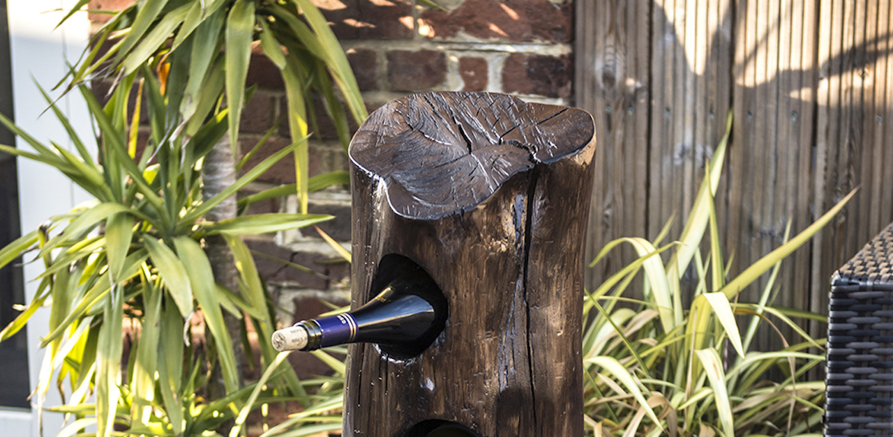 Dirty Old Tree Trunk Is Transformed Into A Rustic DIY Wine Rack ...