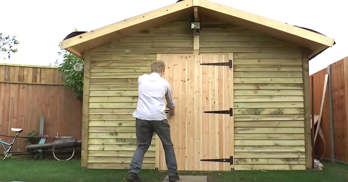 It Looks Like An Ordinary Garden Shed, But Watch When He Opens The Door ...