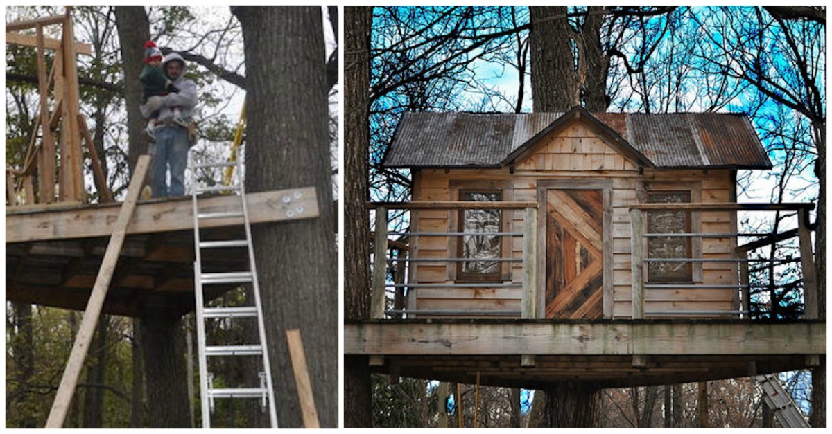 Dad Builds Treehouse With 5-Year-Old Son | LittleThings.com
