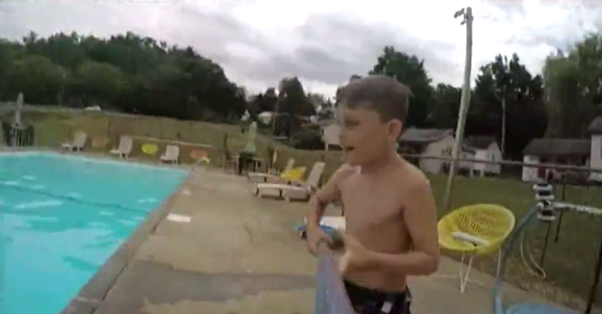 He Grabs The Pool Skimmer When All The Adults Leave. Now Watch When He ...