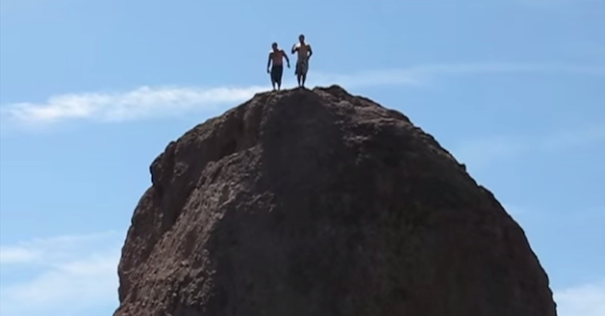 Two Friends Stand On A 60-Foot Cliff, But When I Saw Their Next Move, I ...