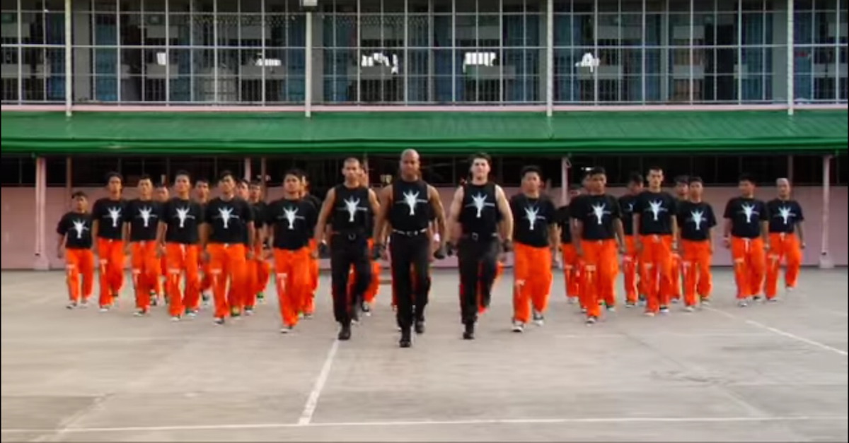 Prisoners March Toward The Camera In A V-Shape. But Watch Who Shows Up ...