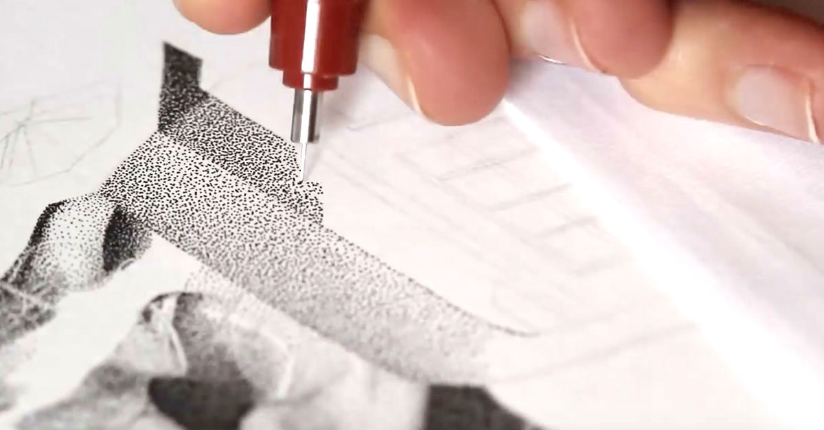 He Makes Over A Million Tiny Dots On A Paper. When The Camera Zooms Out ...