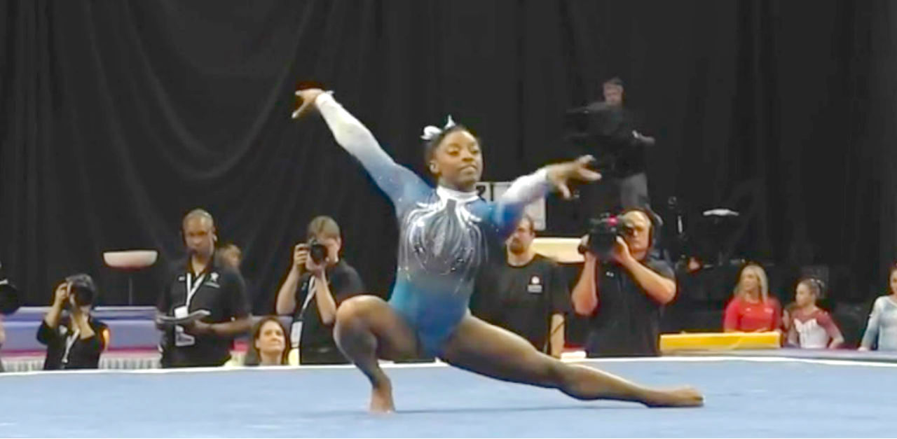 Gymnast Flies Through The Air, But Keep An Eye On Her Legs When She ...