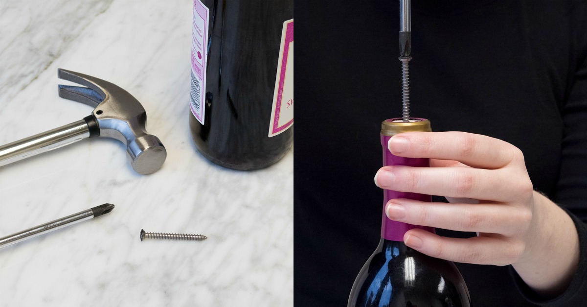 Use This DIY Corkscrew When In A Pinch For Wine Bottles | LittleThings.com