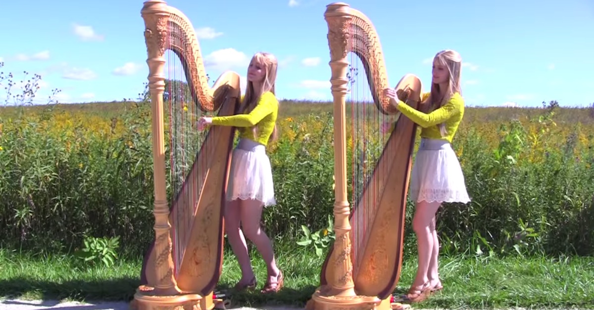 See The 2 Twins With Harps In A Field? When They Begin To Play, My ...