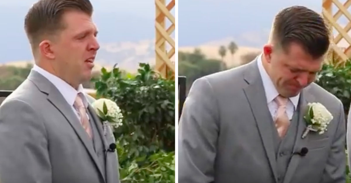 Beautiful Bride Starts Walking Down The Aisle And Groom Absolutely ...