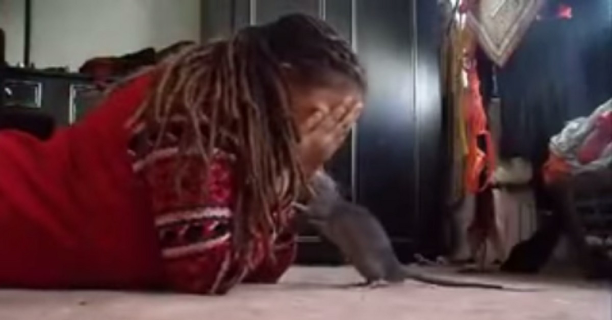 She Covers Her Eyes, But When She Opens Them, There's A RAT In Front Of ...