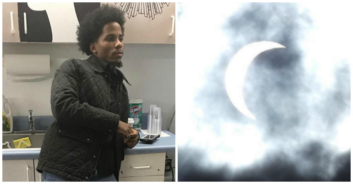 Eclipse Watcher Captures Image Of Man In Clouds | LittleThings.com