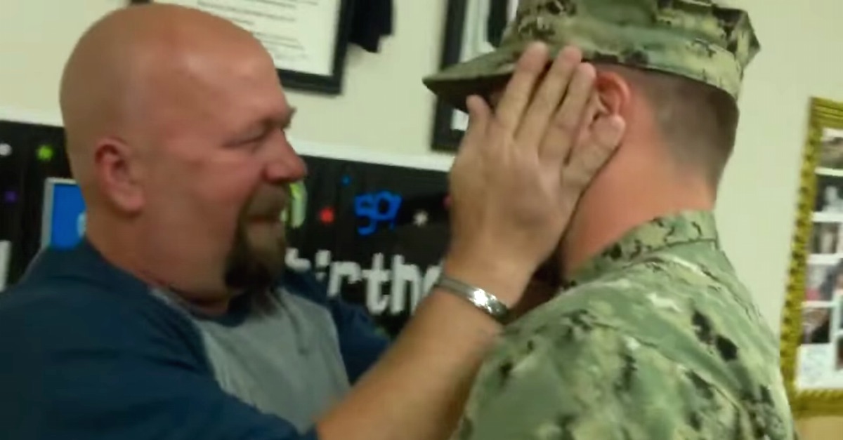 Burly Dad Wipes Away Tears When He Sees His Soldier Son On Screen, But ...