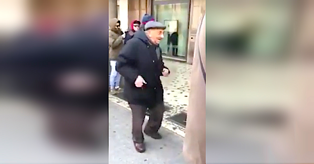 Camera Catches Grandpa Dancing To Street Performers | LittleThings.com