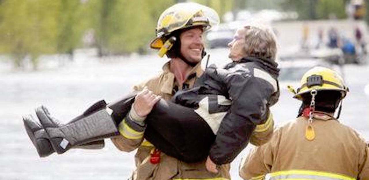 Hunky Fireman Cracks Up When Grandma Reveals A Detail About Her Wedding ...