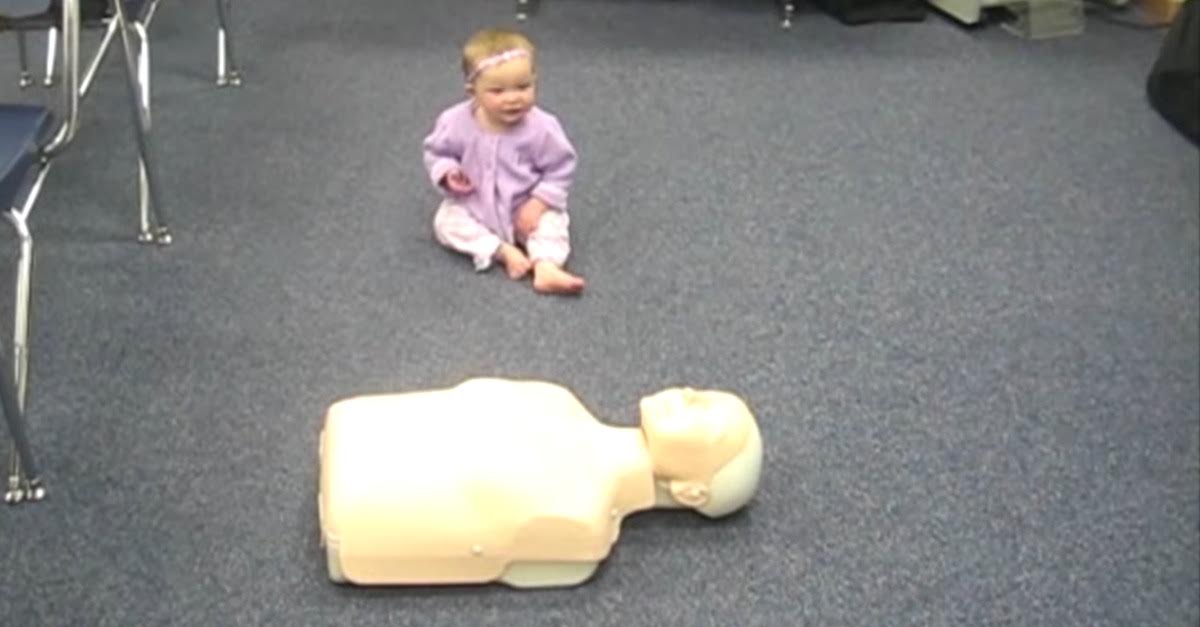 Mom Catches Her Baby Playing With The CPR Dummy. But Look Closely At ...