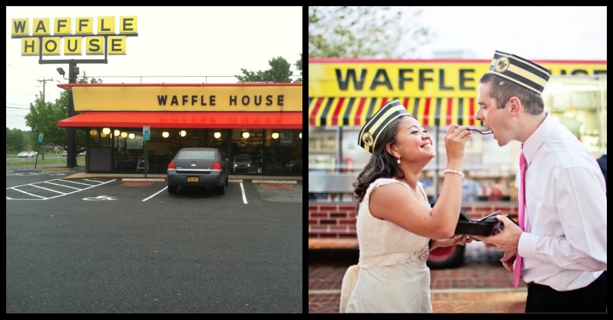 Young Newlyweds Honor Their Humble Roots With Sweet Waffle House ...