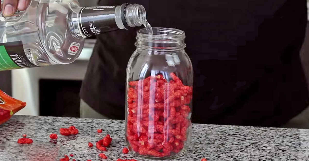 He Fills A Mason Jar With Flamin' Hot Cheetos. When He Adds Tequila? I ...