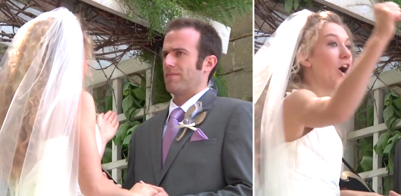 A Bride Slaps Groom's Face When Bug Gets In The Way | LittleThings.com