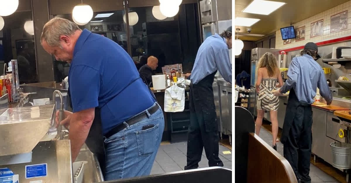 Customers Help Waffle House Employee Who Was Working Alone