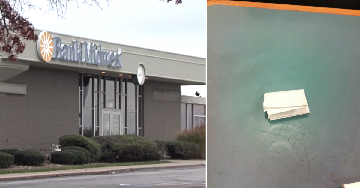Woman Walks Up To Bank Teller, Then Slips Him A Secret Note Saying She ...
