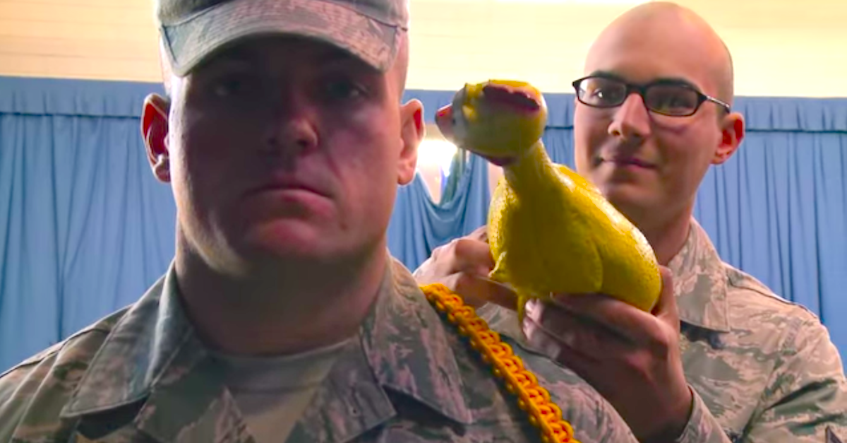 They Test Air Force Guardsmen With A Rubber Chicken In Their Face ...