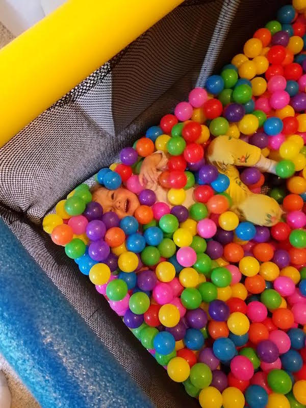 How To Make A Homemade Ball Pit Using Pool Noodles | LittleThings.com